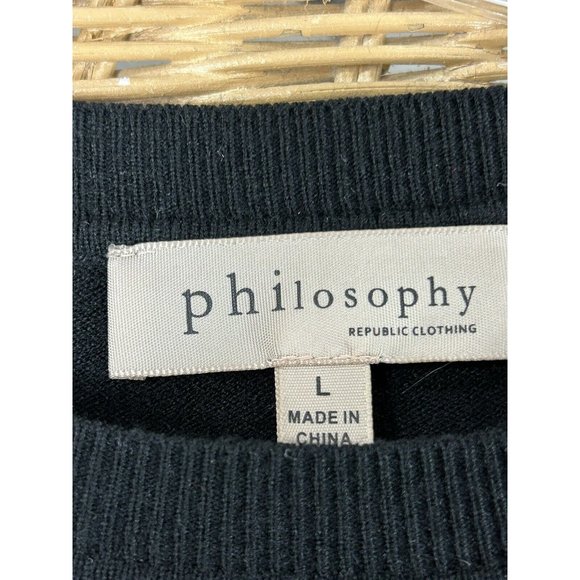 Philosophy | Sweaters | Philosophy Varsity Sweater Women Large Black ...